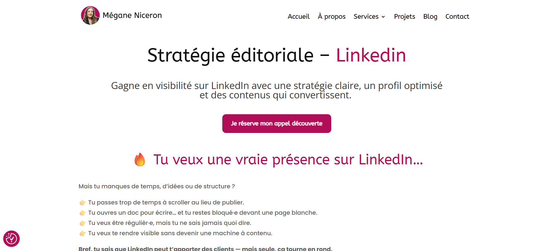 Stratégie éditoriale Linkedin - Mégane Niceron